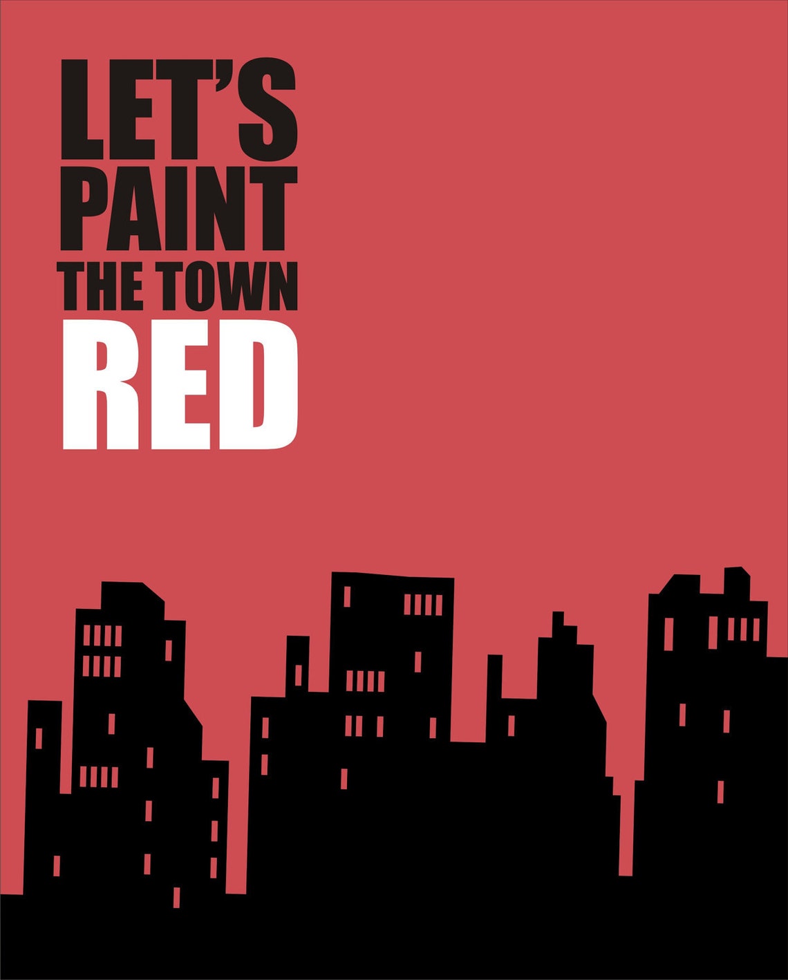 Paint the Town Red Wall Art Printable 8x10 Digital Poster - Etsy