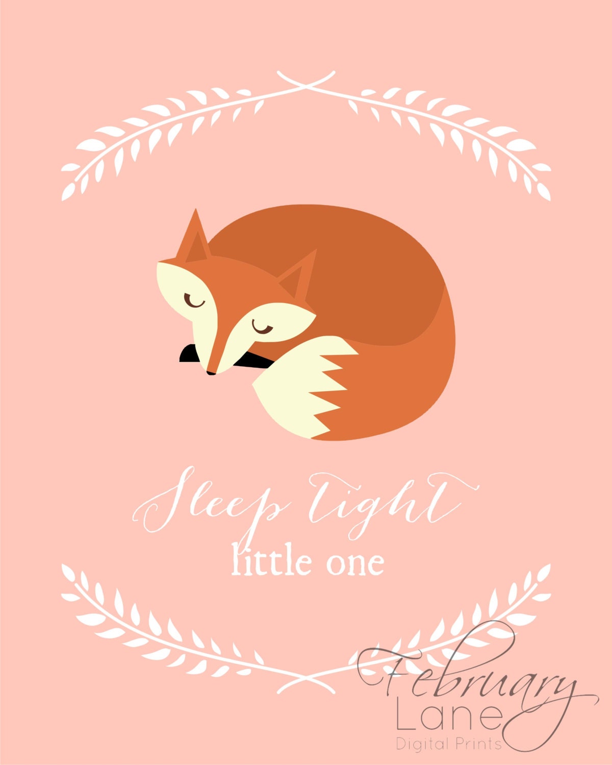Sleep Tight Little One Nursery Wall Art Printable Fox Woodland - Etsy