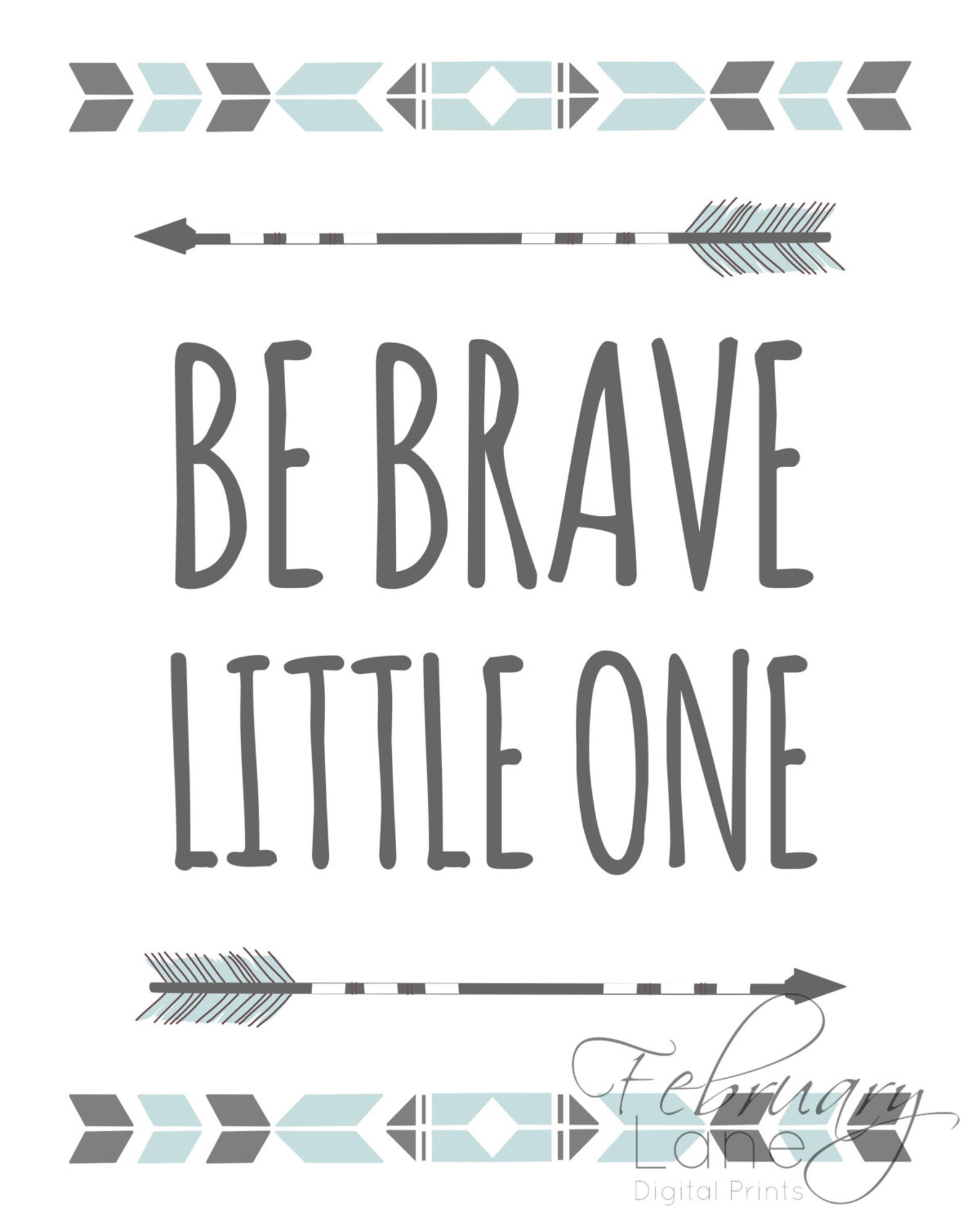 Be Brave Little One Nursery Wall Art Printable Blue 8x10 - Etsy