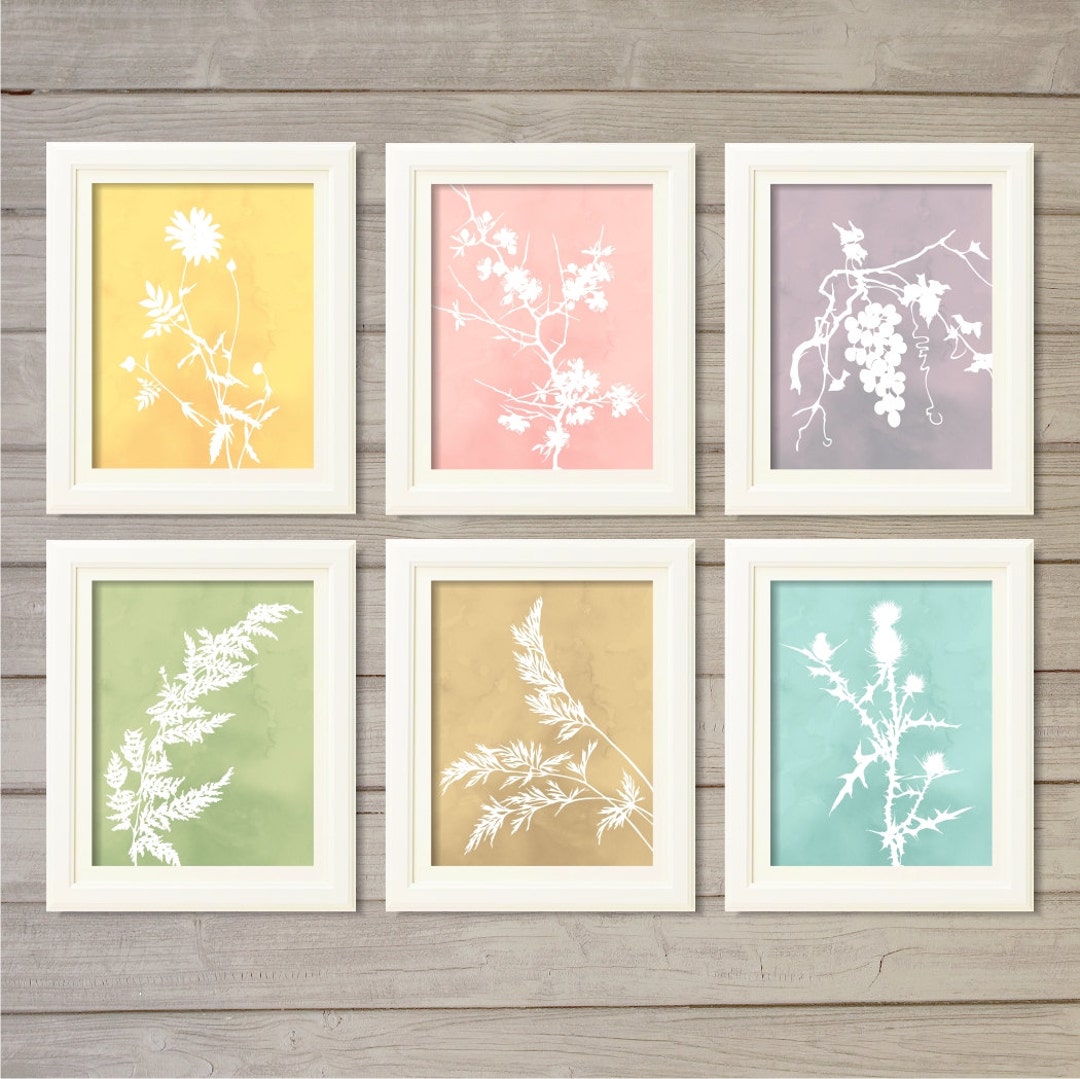 Spring Floral Wall Art Printable Colorful Watercolor (set of 6)-8x10 ...