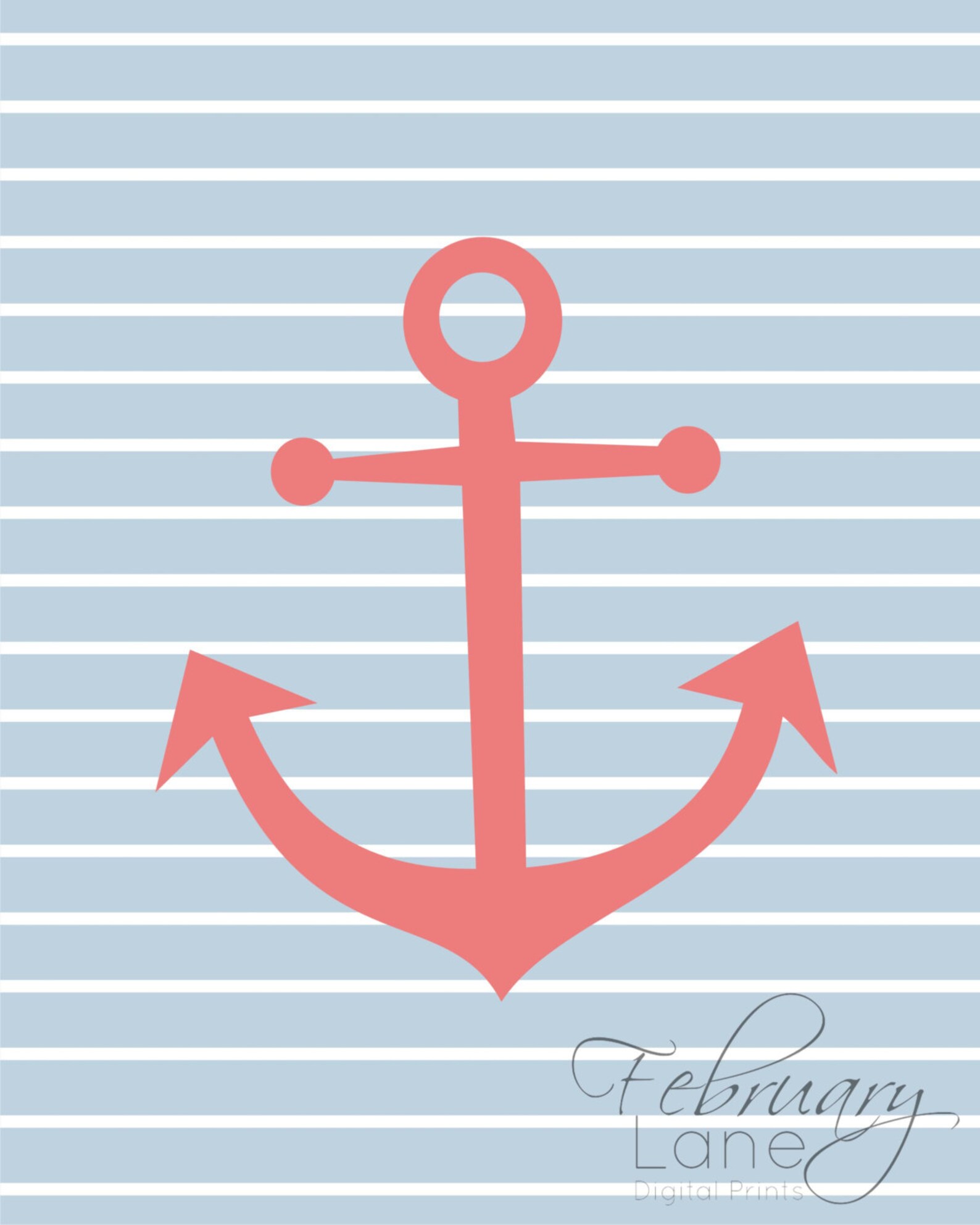Nautical Nursery Pastels Printable Light Blue & Pink Set - Etsy