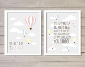 Nursery Wall Art Printable Oh the Places You'll Go | Etsy