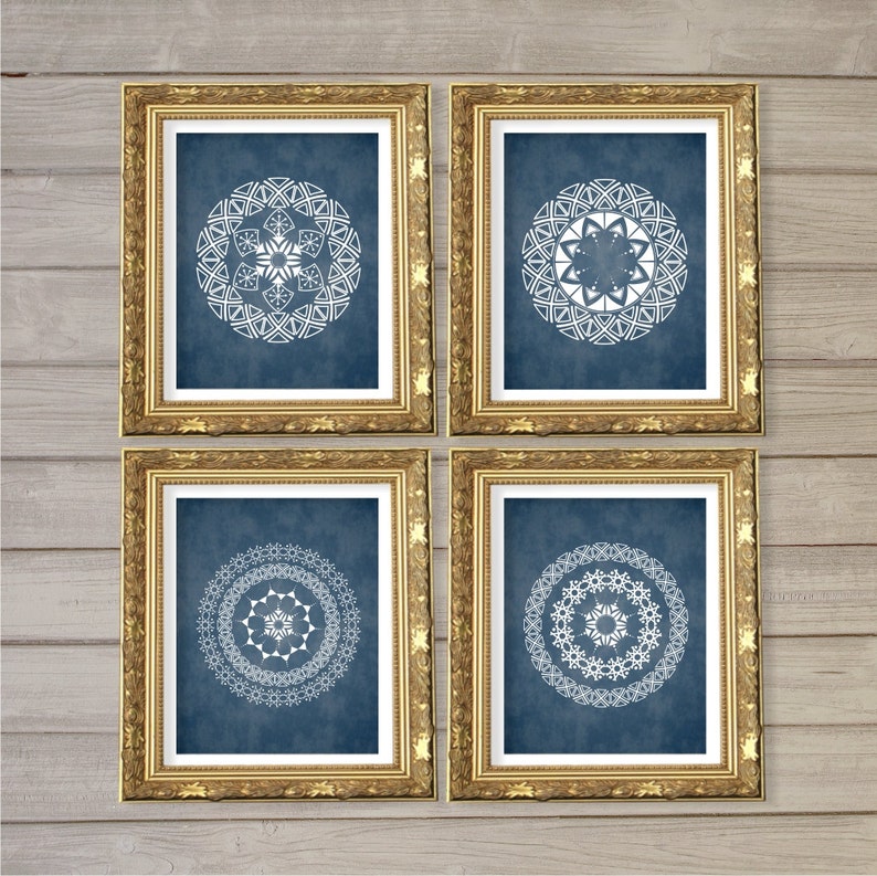 Geometric Circle Mandala Medallion Pattern Printable Wall Art - Etsy