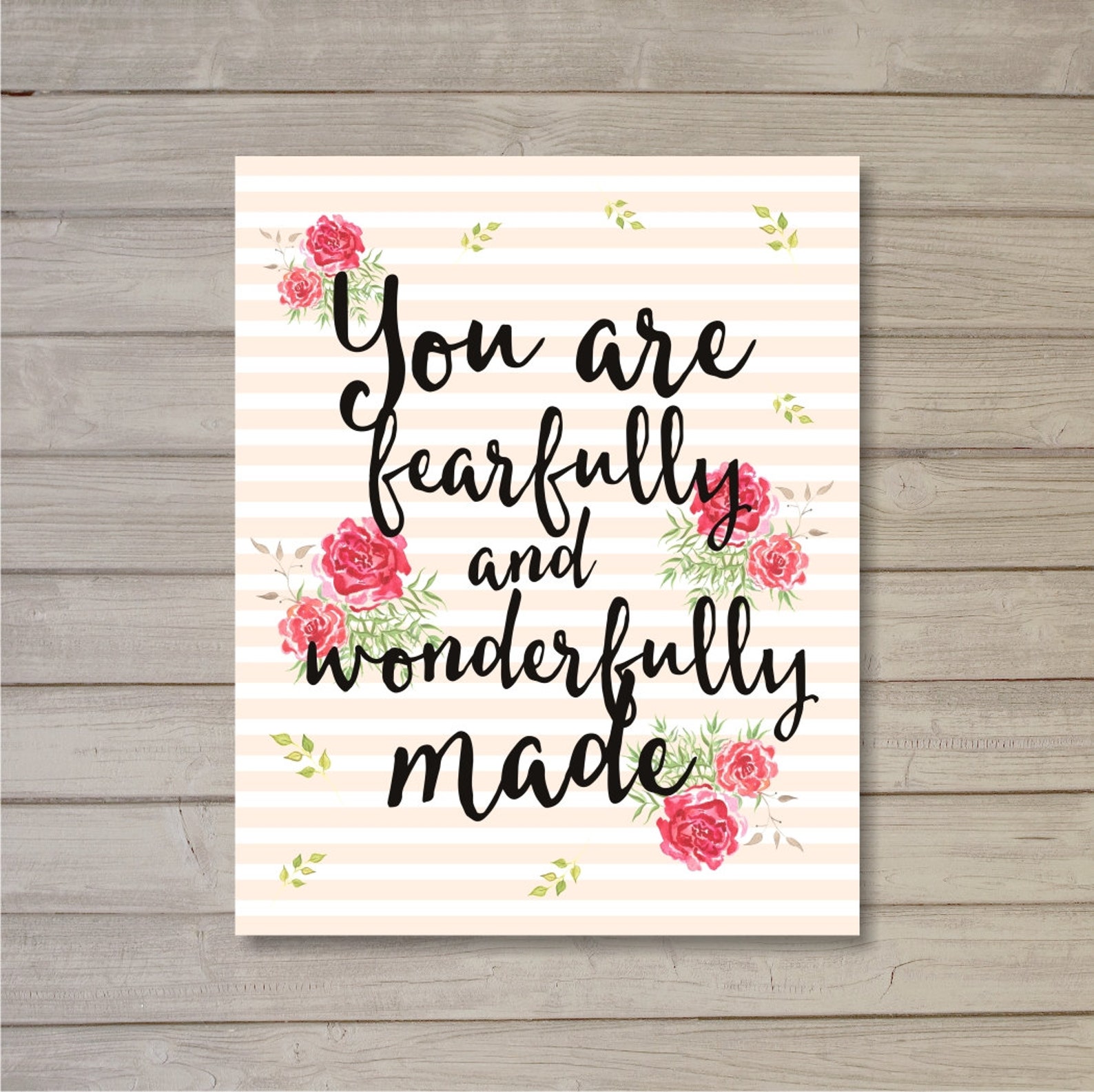 You Are Fearfully and Wonderfully Made Nursery Wall Art | Etsy