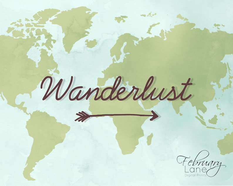Wanderlust 8x10 Map Atlas World Sea Ocean Travel Arrow - Etsy