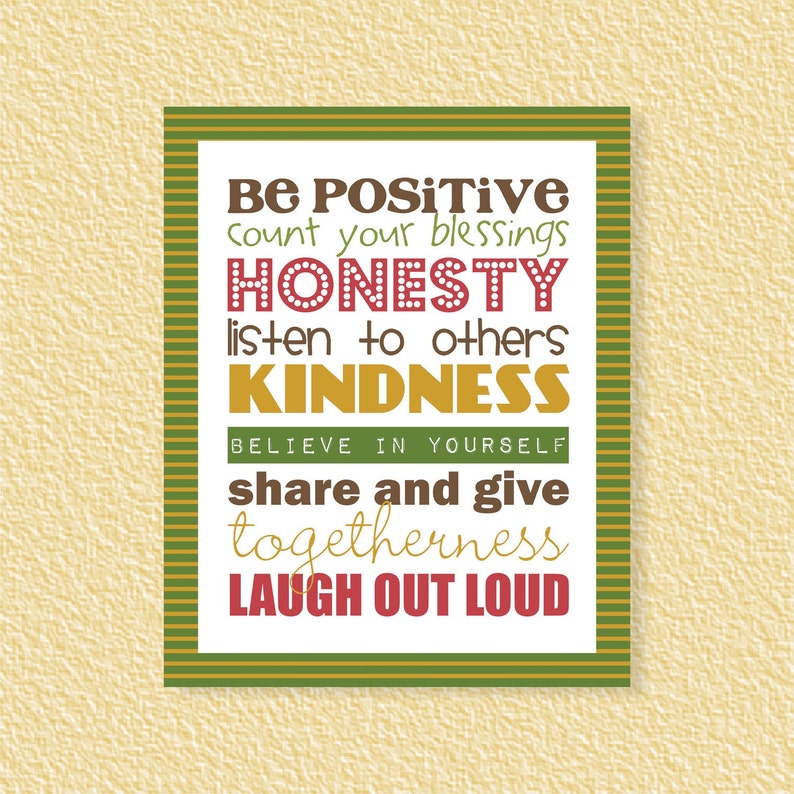 Be Positive Subway Art 8x10 Motivational Inspirational - Etsy