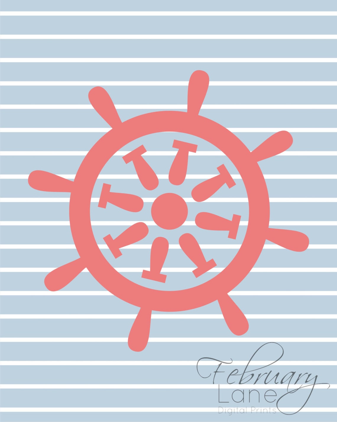 Nautical Nursery Pastels Printable Light Blue & Pink Set - Etsy