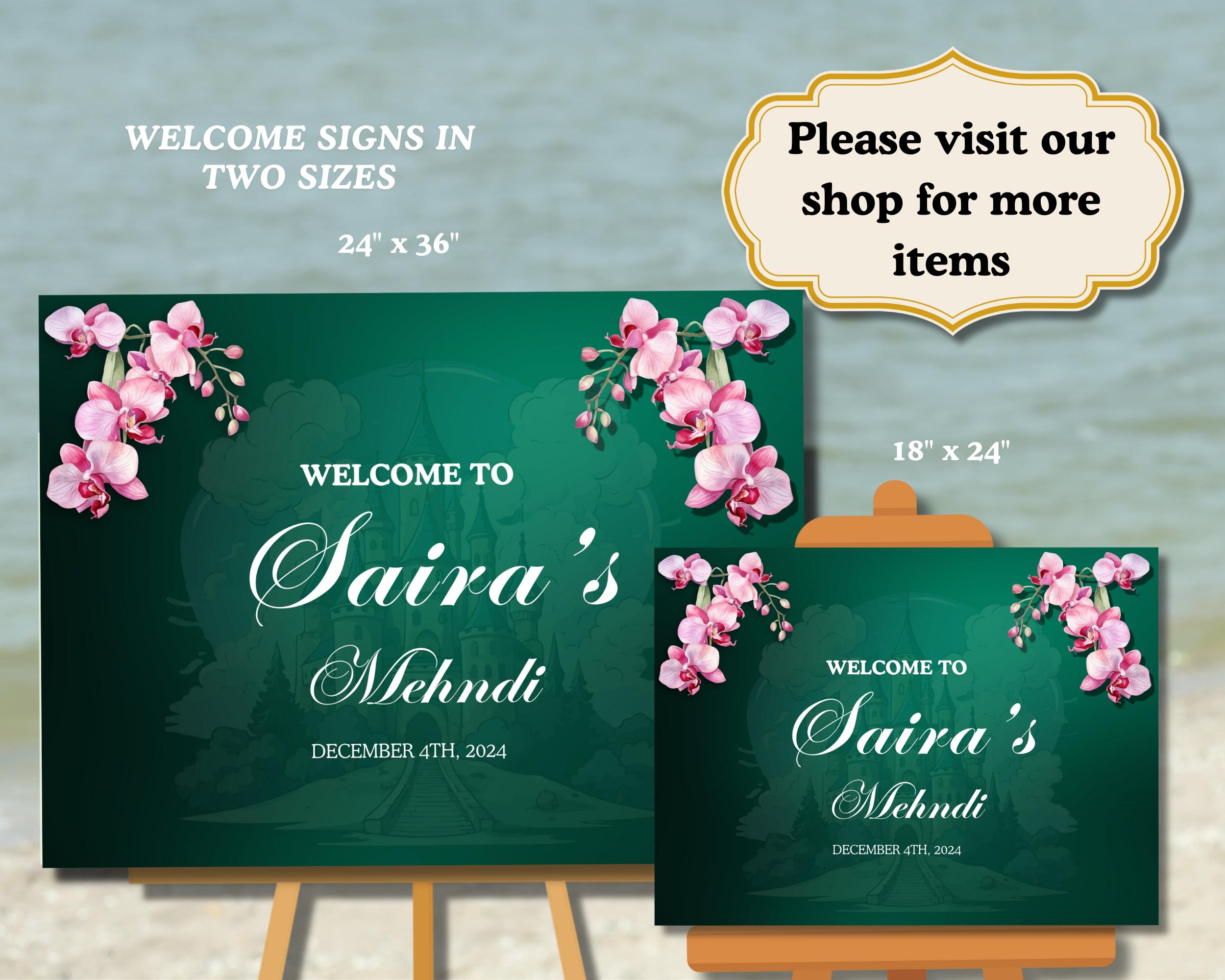 Editable Mehndi Welcome Sign Customizable Indian Wedding Sign Printable ...