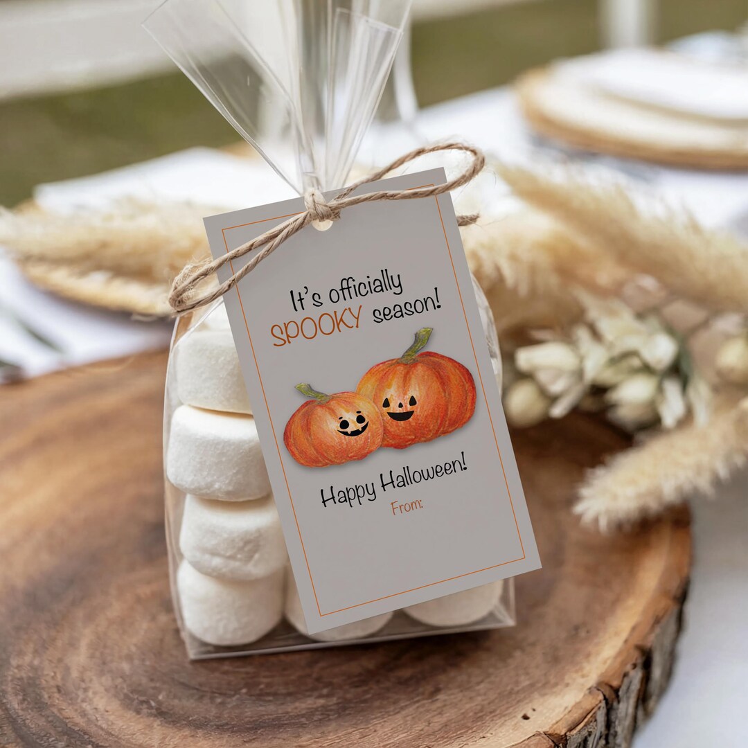 Printable “it's Officially Spooky Season” Gift Tag, Halloween Pumpkins ...