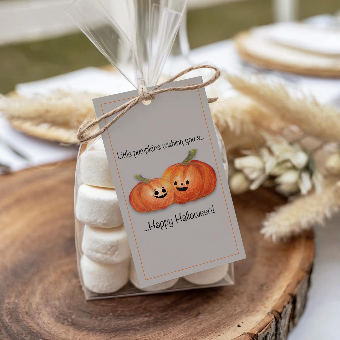 Little Pumpkins Halloween Gift Tag, Printable Favor Tags, Size: 2x3,5 ...