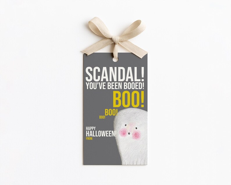 Printable You've Been Boo'd Tag, Downloaded Happy Halloween Favor Tag ...