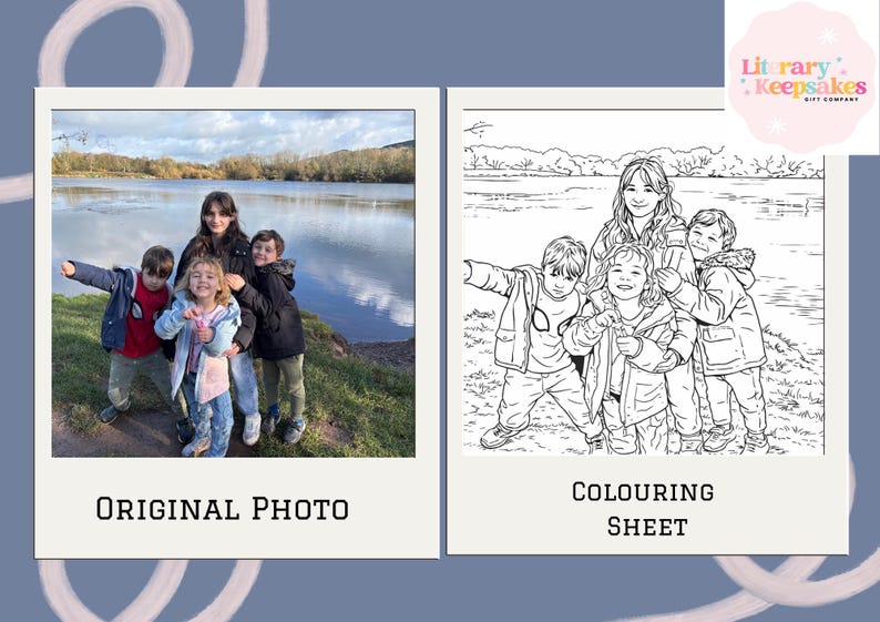 Custom Colouring Page From Photo | Personalised Colouring Sheet ...