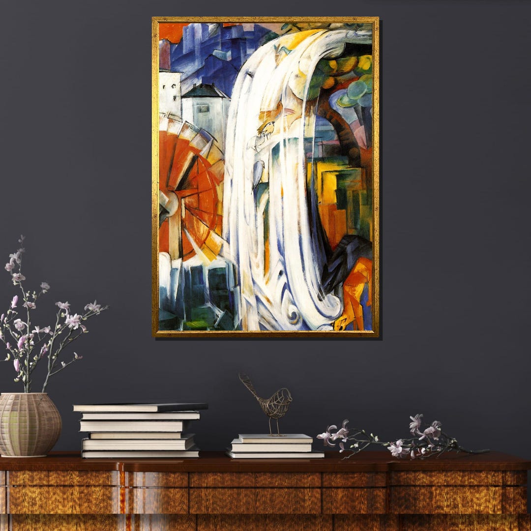 Franz Marc the Waterfall Canvas Print, German Expressionist Wall Art ...