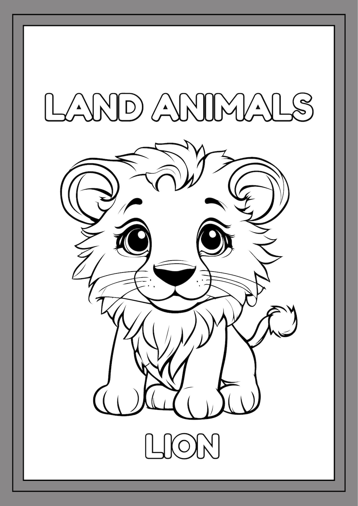 7-page Land Animal Coloring Book | Printable Jungle & Safari Coloring ...