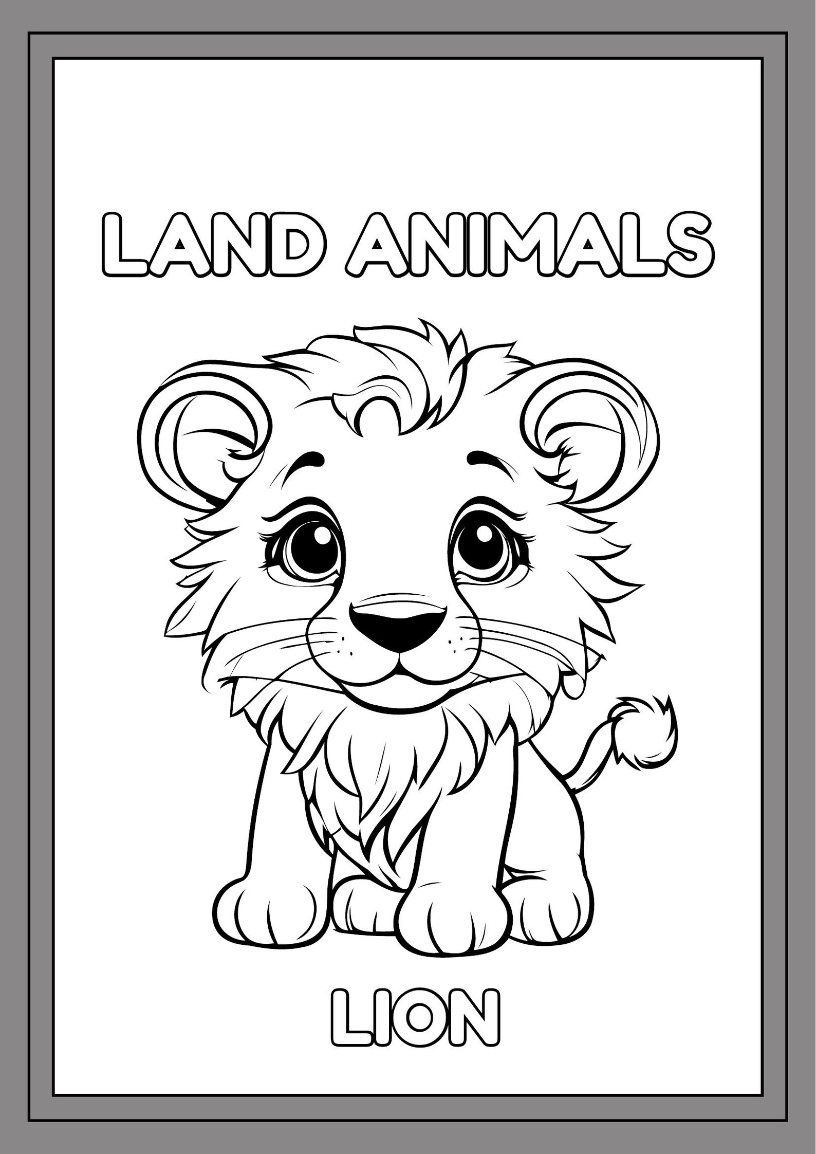 7-page Land Animal Coloring Book | Printable Jungle & Safari Coloring ...