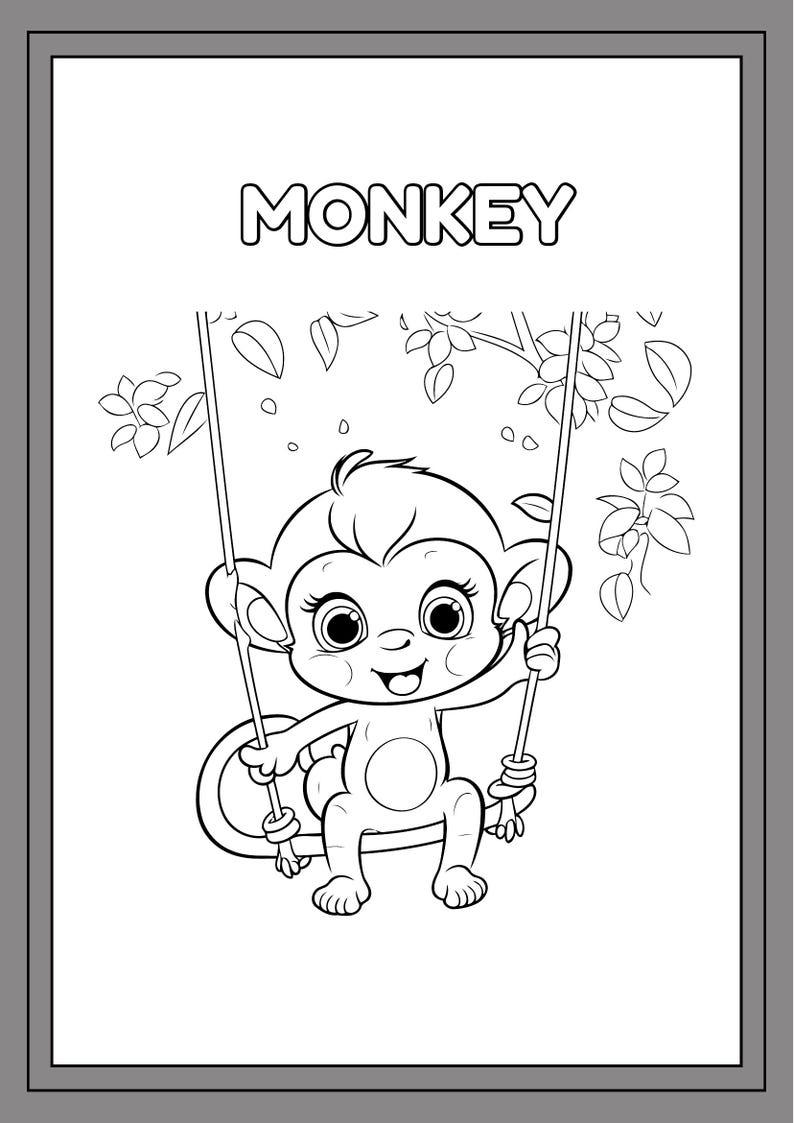 7-page Land Animal Coloring Book | Printable Jungle & Safari Coloring ...