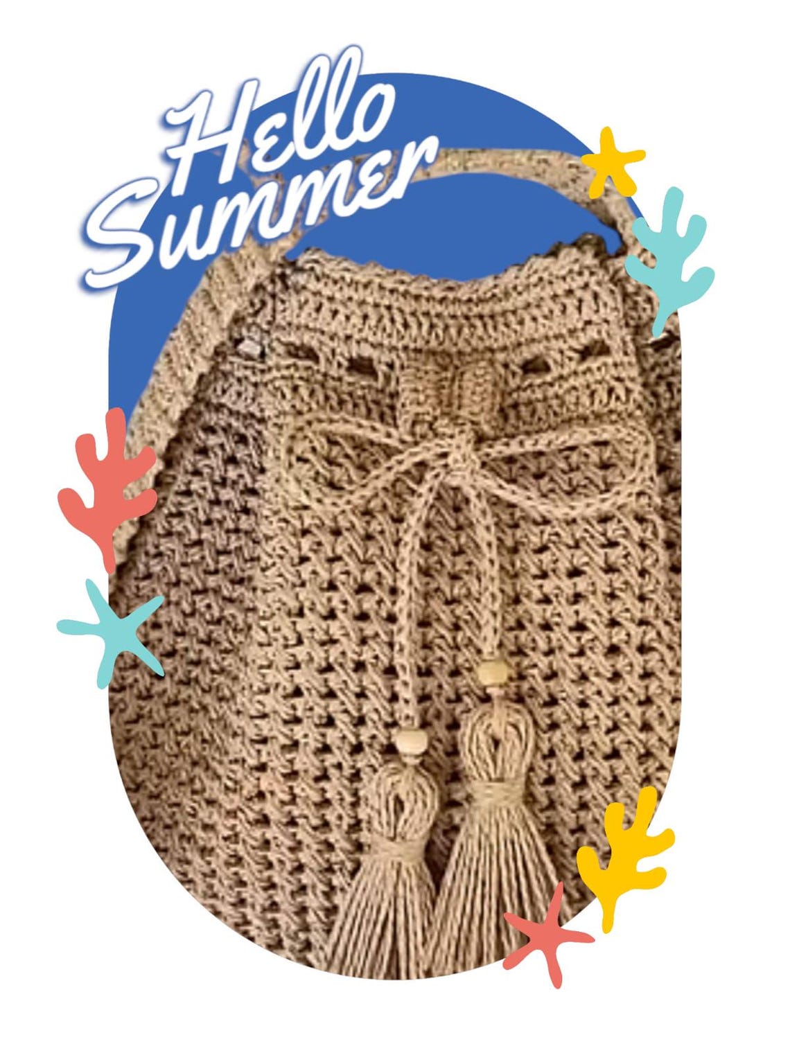 Crochet Paper Yarn Bag Pattern – Summer Bucket Bag With Tassel ...