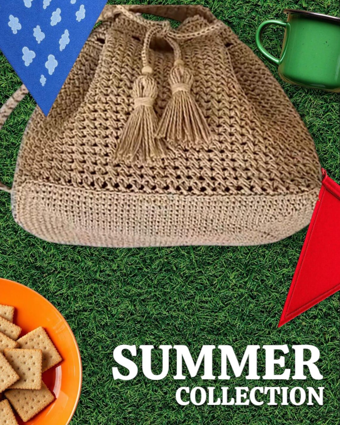 Crochet Paper Yarn Bag Pattern – Summer Bucket Bag With Tassel ...
