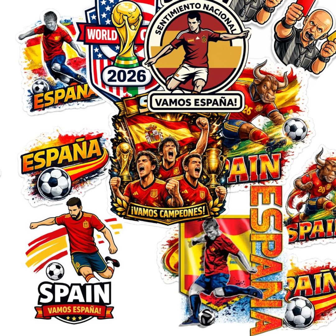 World Cup 2026 3D Stickere Spain Football Sticker Bundle 2026, 3d.vamos ...