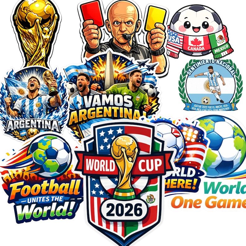 World Cup 2026 3D Stickers | Game on World Football Sticker | Soccer ...