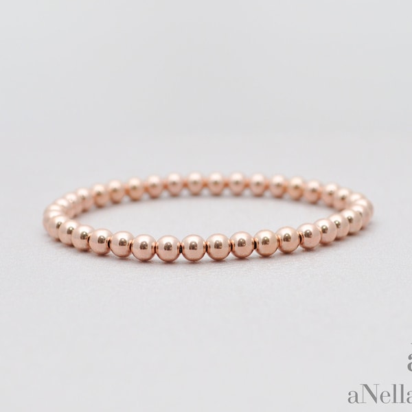 Rose Gold Beaded Bracelets - Etsy