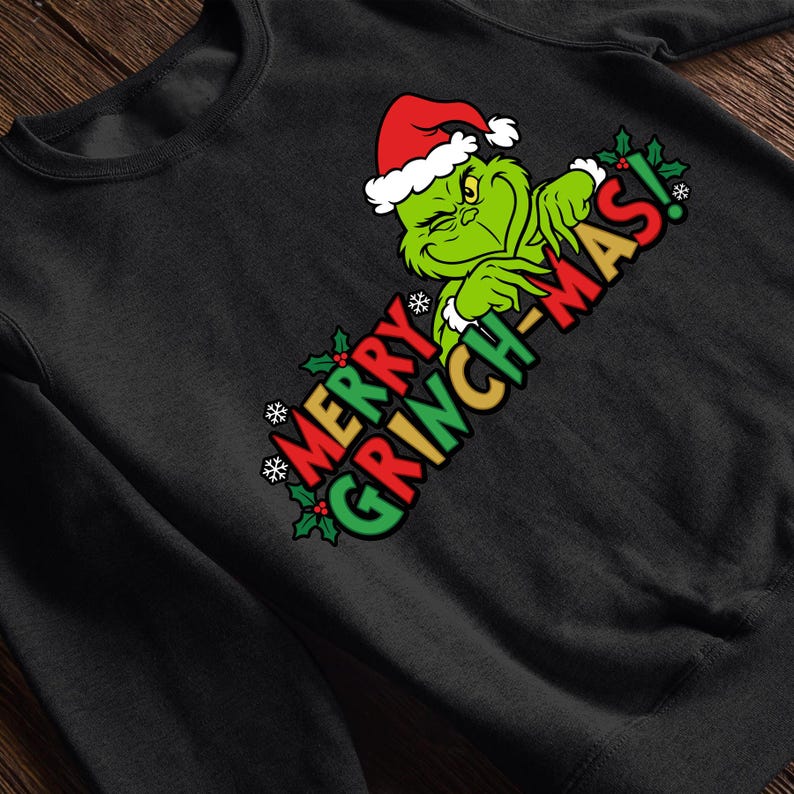 Merry Grinchmas Clipart | Funny Christmas Quote (PNG, SVG) - Etsy