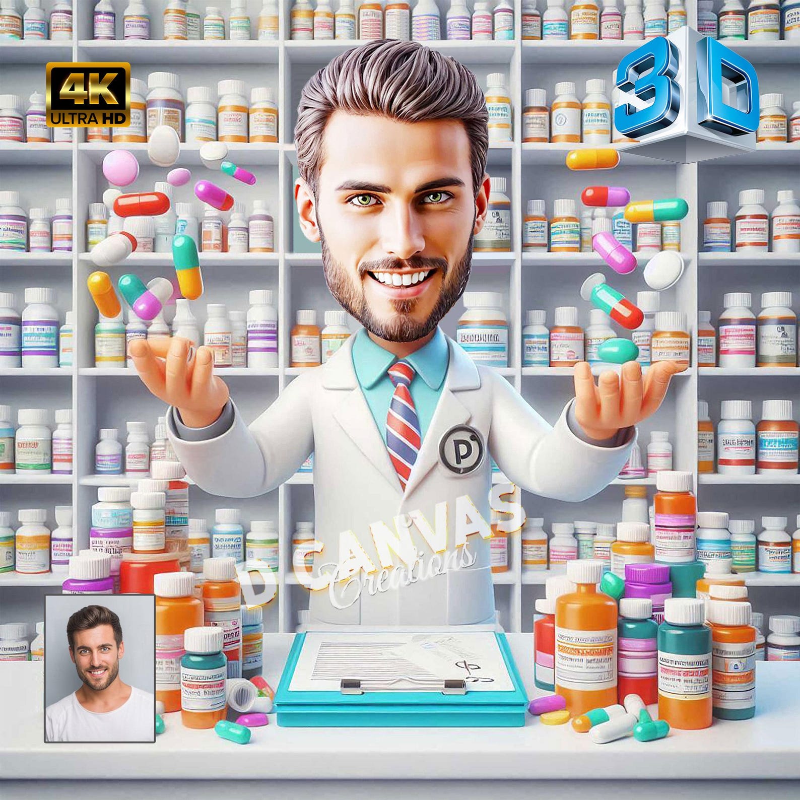 Custom Male Pharmacist Caricature – Figurine, Personalized Gift for ...
