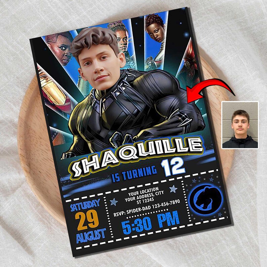 Custom Birthday Invitation Superhero Boy Turning 12 Birthday Invitation ...