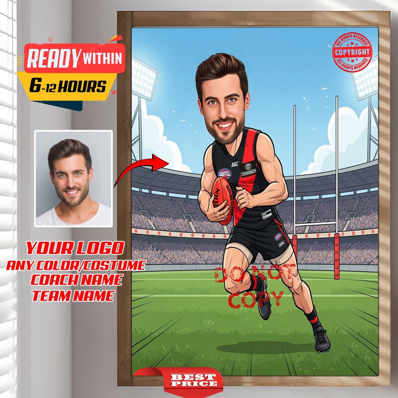 Afl Caricature - Etsy Australia
