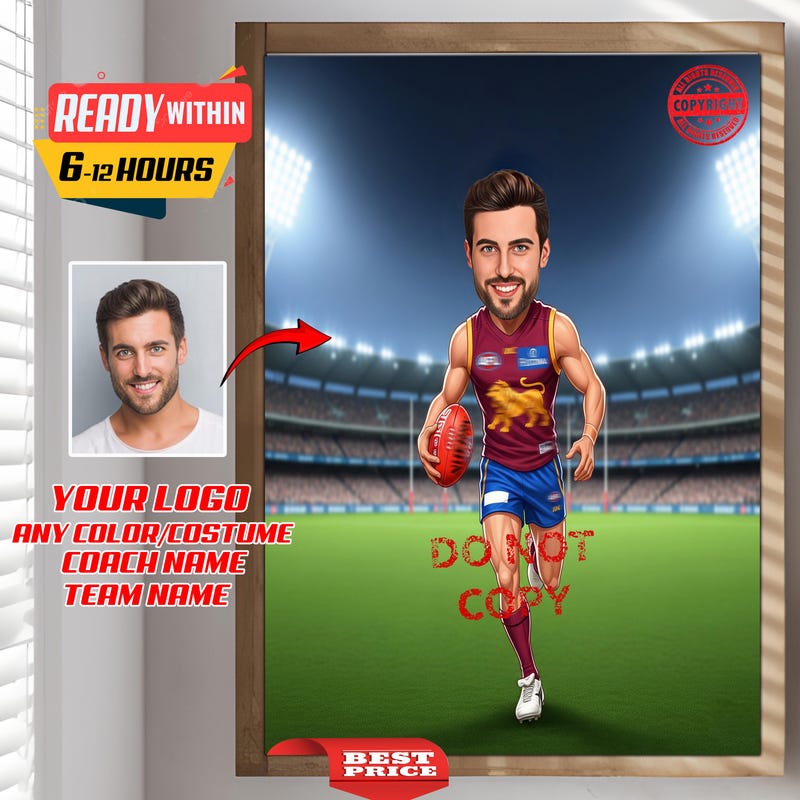 Afl Caricature - Etsy Australia