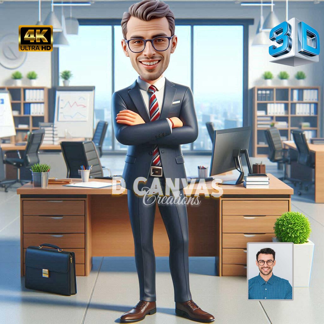 Custom Male Office CEO Caricature – Office CEO Figurine, Personalized ...