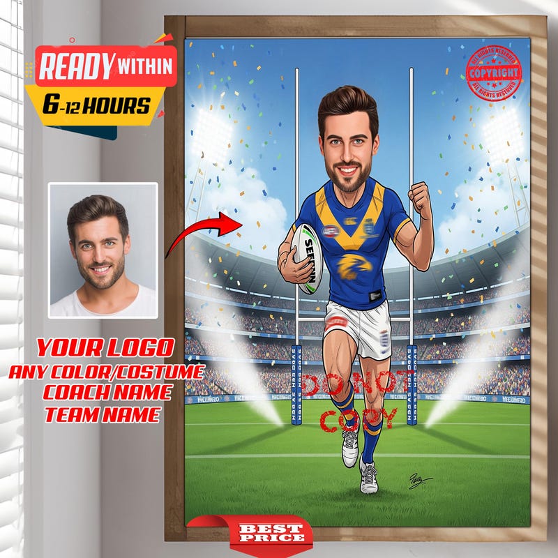 Afl Caricature - Etsy Australia
