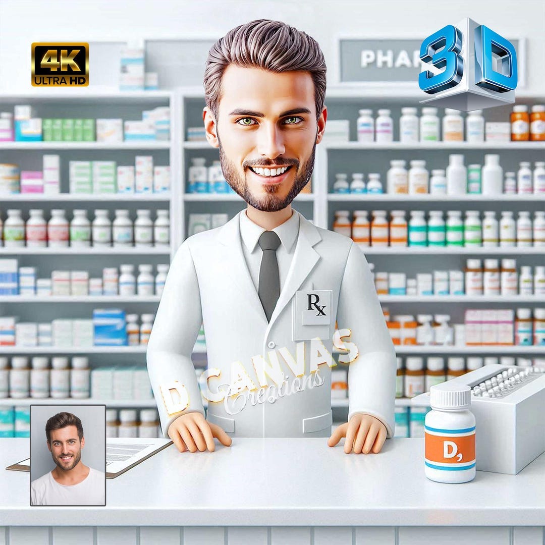 Custom Pharmacist Caricature – Pharmacist Figurine, Personalized Gift ...