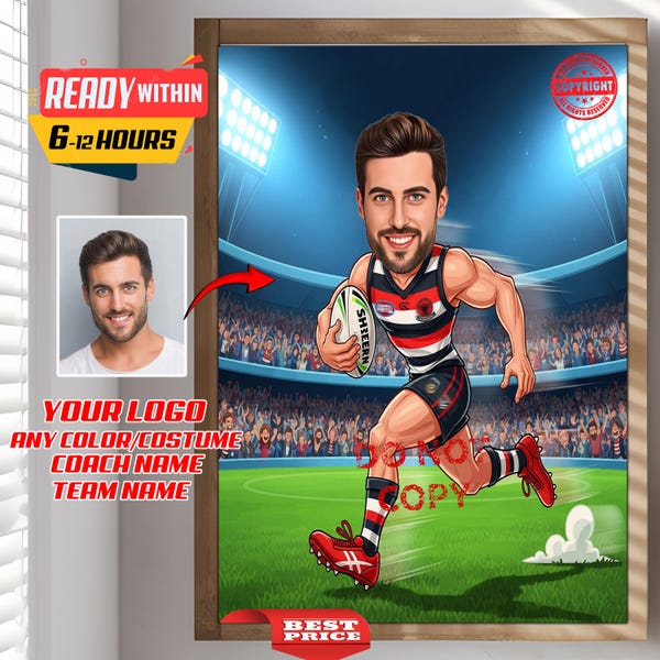 Afl Caricature - Etsy Australia
