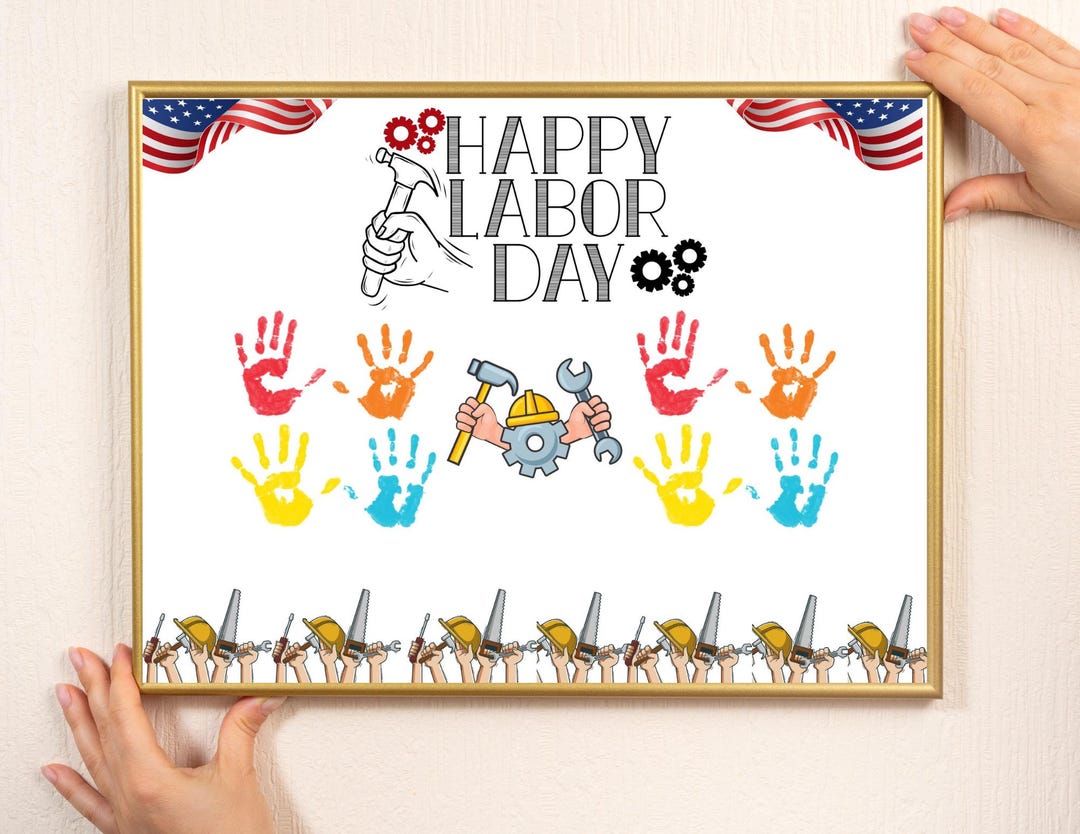 Labor Day Handprint Art: Patriotic Kids Craft (printable DIY Keepsake ...