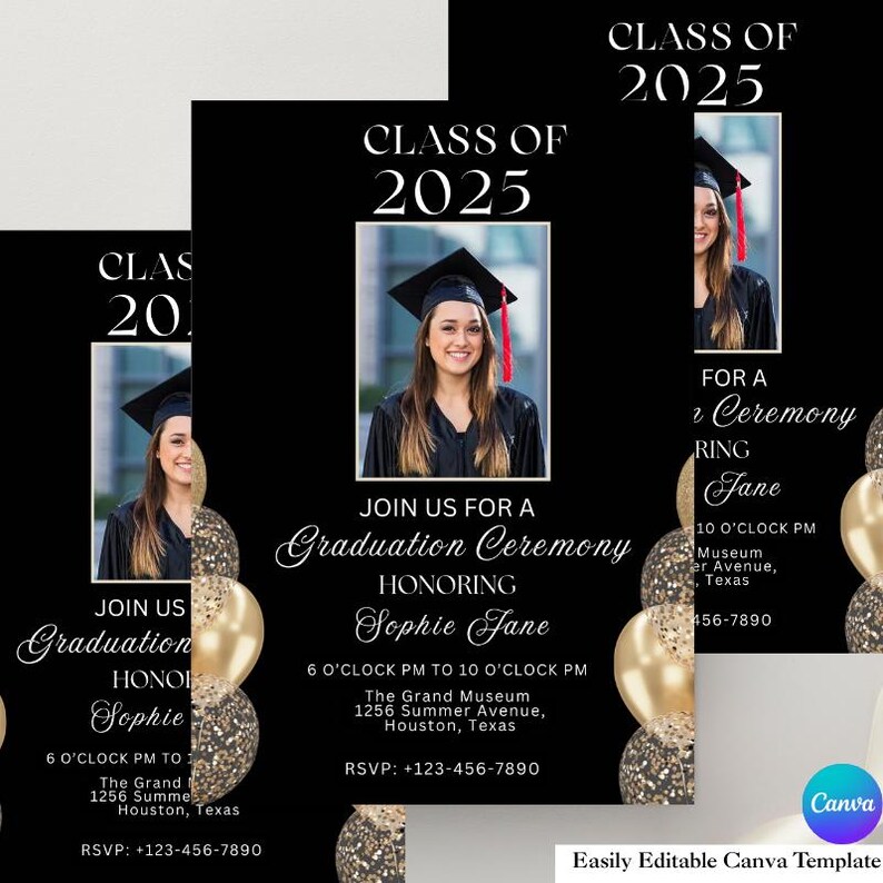 Graduation Invitation Template: Graduation Announcement, Printable Grad ...