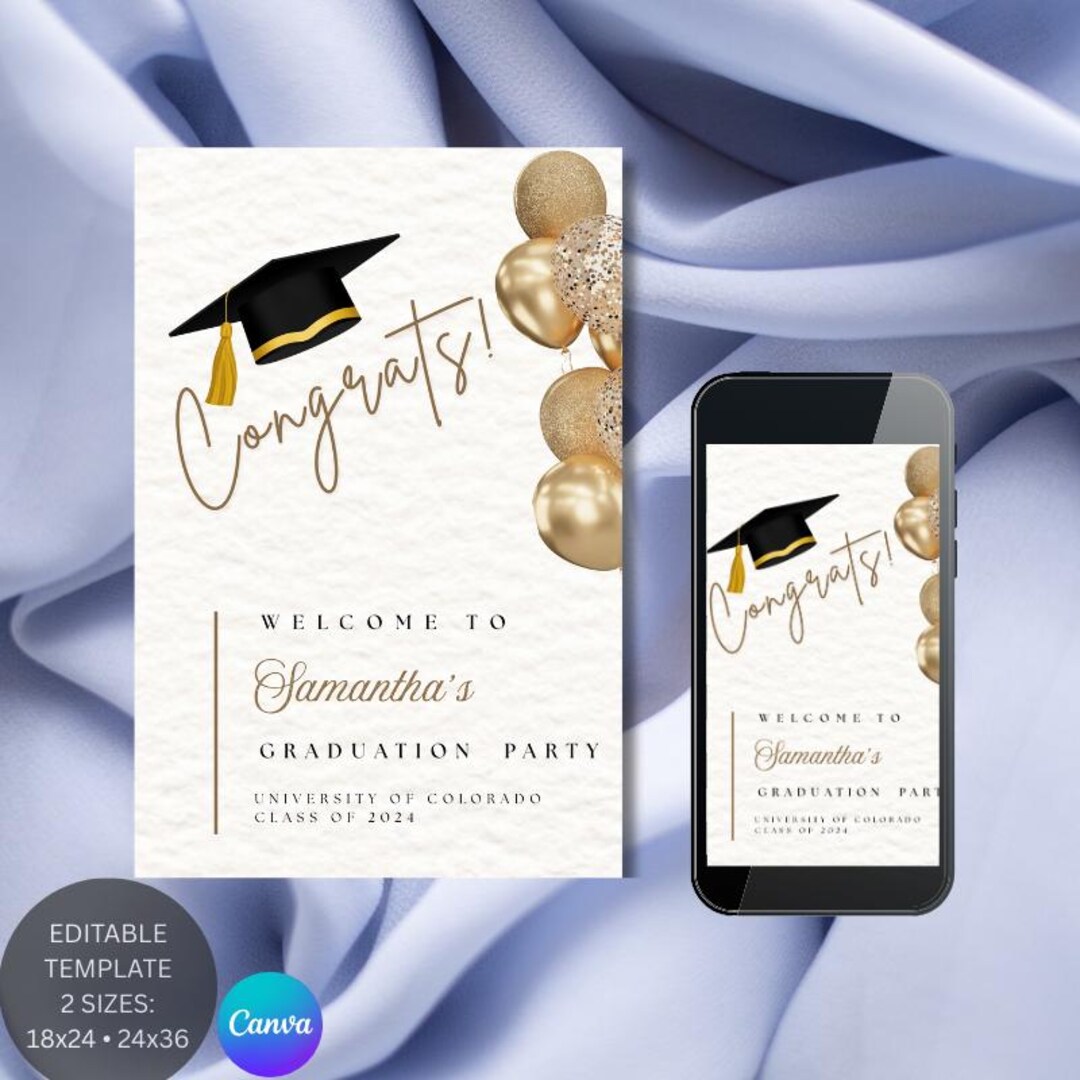 Editable Graduation Party Invitation, Graduation Announcement: (digital ...