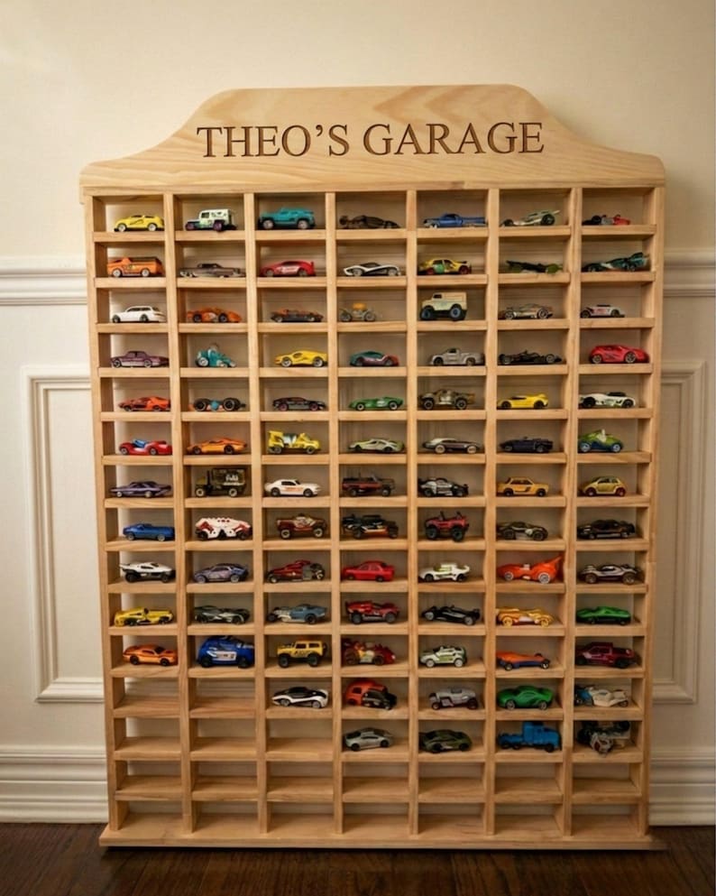 Wooden Toy Car Storage Shelf: 1/64 Scale Diecast Display - Etsy