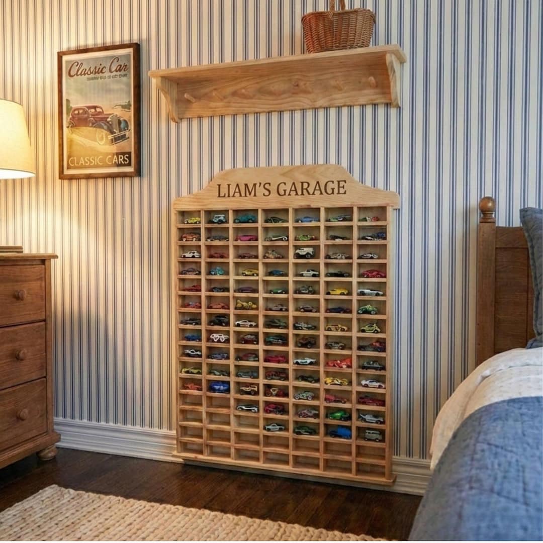 Wooden Car Display Shelf • Boys Room Wall Decor • Personalized Car ...