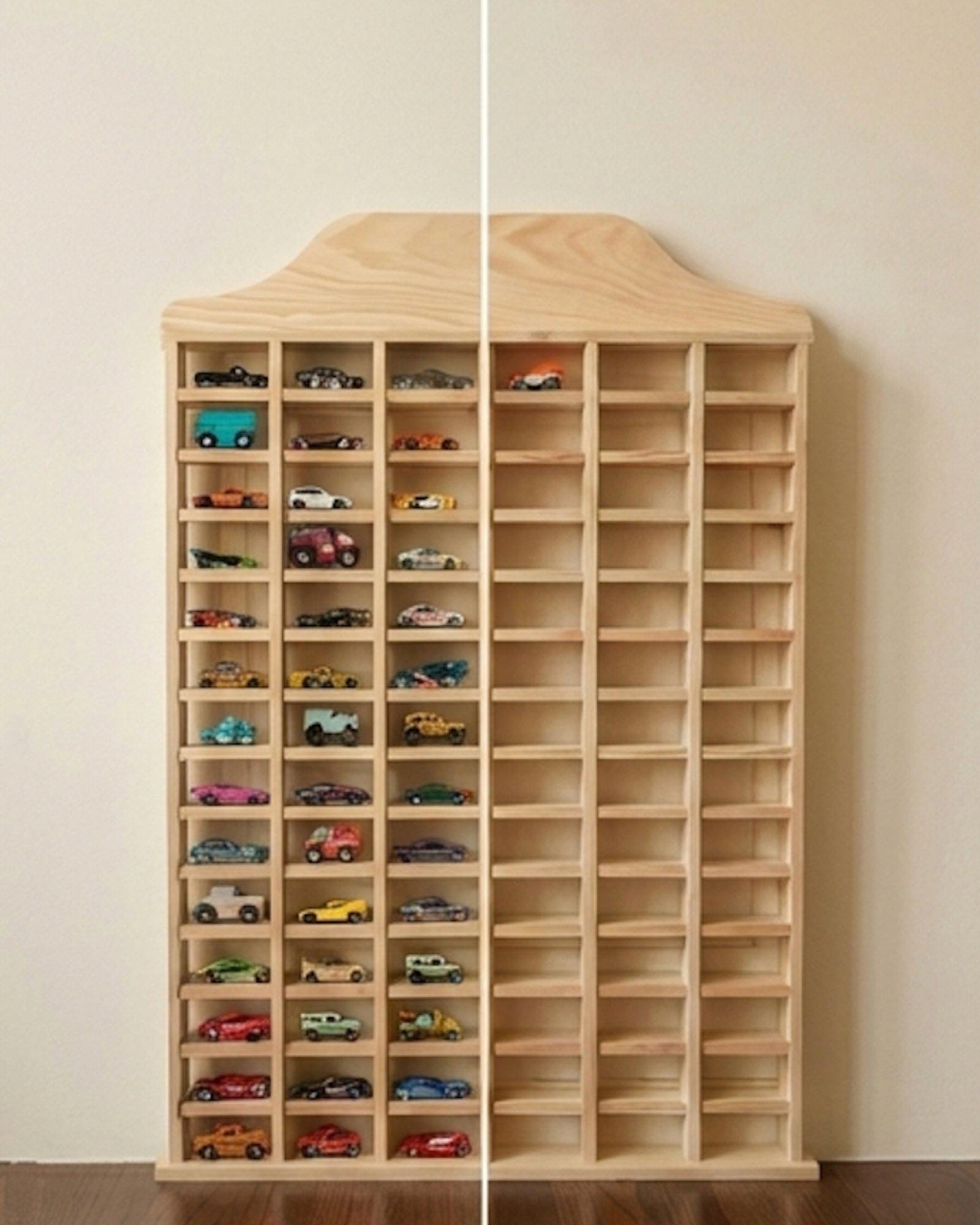 Wooden Toy Car Storage Shelf: 1/64 Scale Diecast Display - Etsy