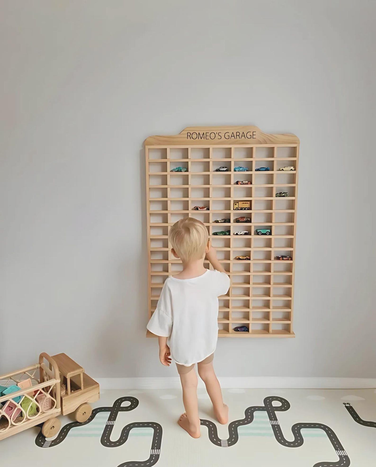 Wooden Toy Car Storage Shelf: 1/64 Scale Diecast Display - Etsy