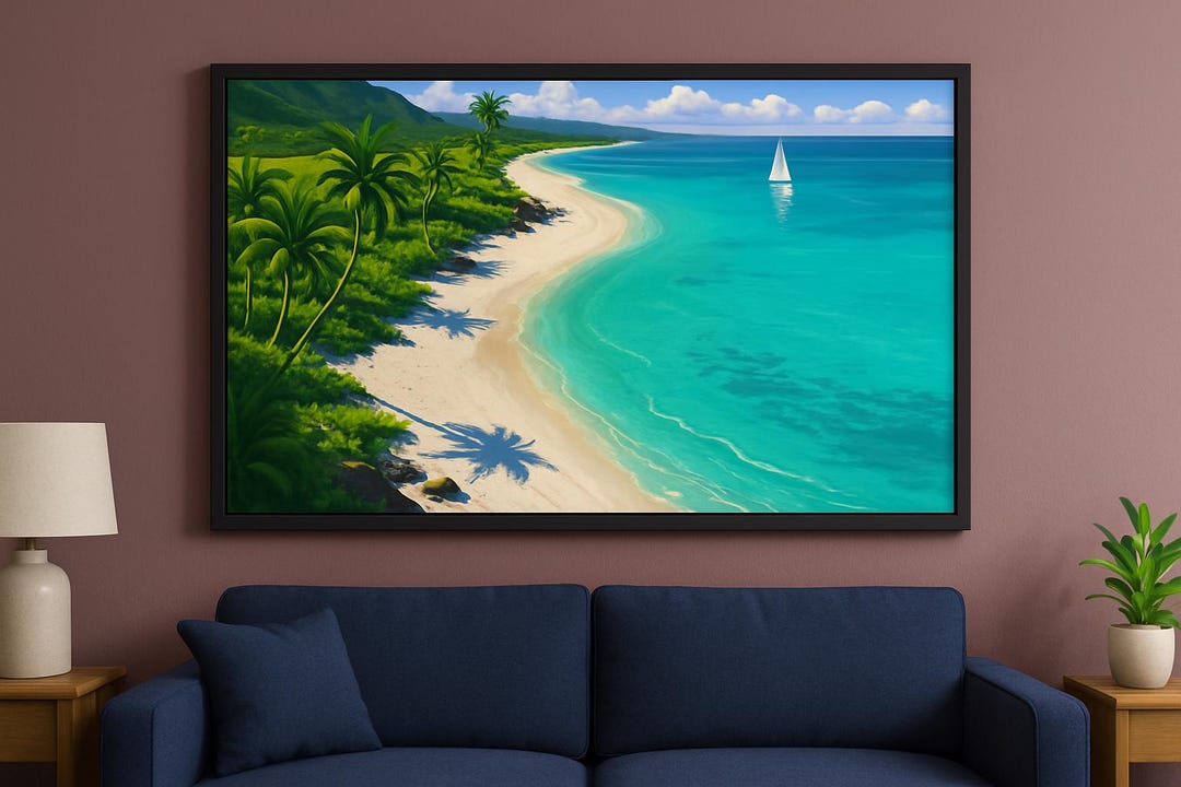 Tropical Beach Wall Art Printable | Coastal Landscape Digital Download ...