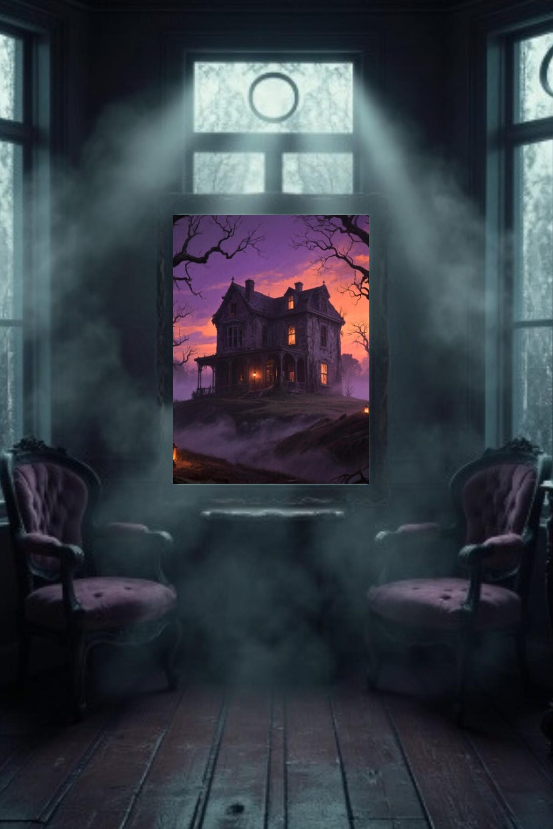 Haunting Elegance | Spooky Haunted House Poster Set | Halloween Vibes ...