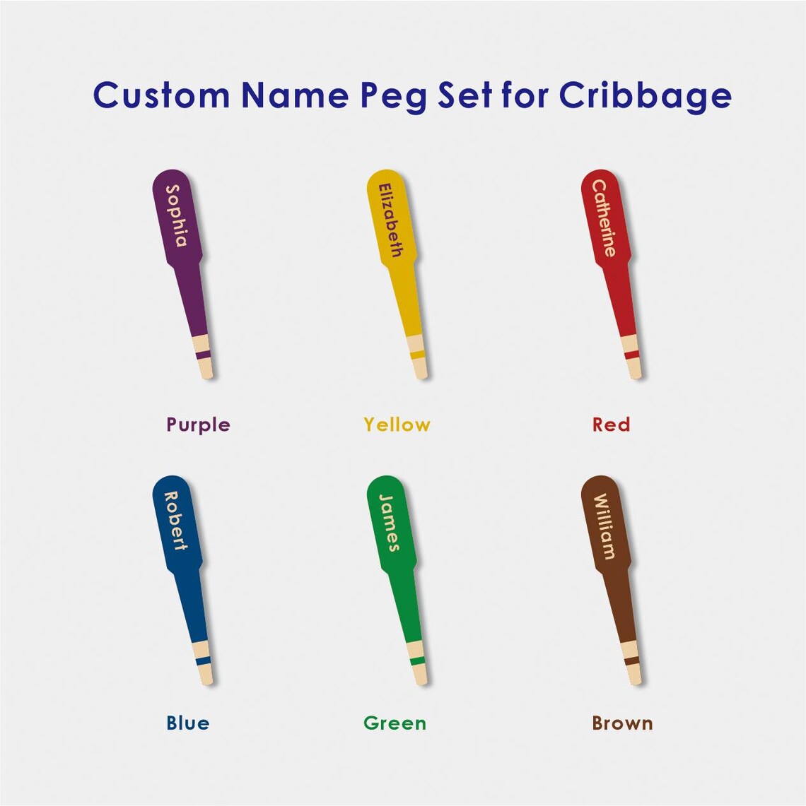 Personalized Acrylic Cribbage Pegs • Full Color, Set of 3 - Etsy