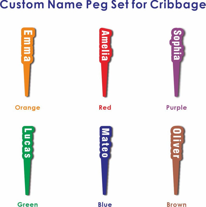 Personalized Acrylic Cribbage Peg • Full Color, Set of 3 - Etsy