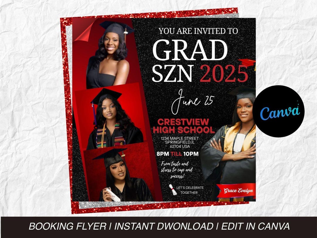 Graduate Flyer, Graduation Party Flyer, Graduation Invitation, College ...