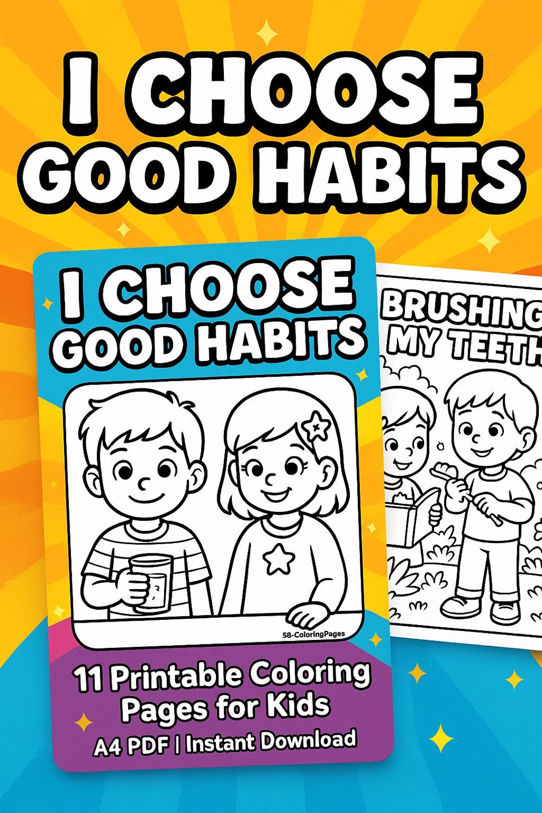 I Choose Good Habits – Printable Coloring Book for Kids | 11 A4 Pages ...