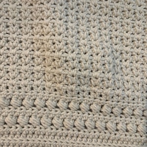 Cream Crochet Throw Blanket - Pattern - Etsy