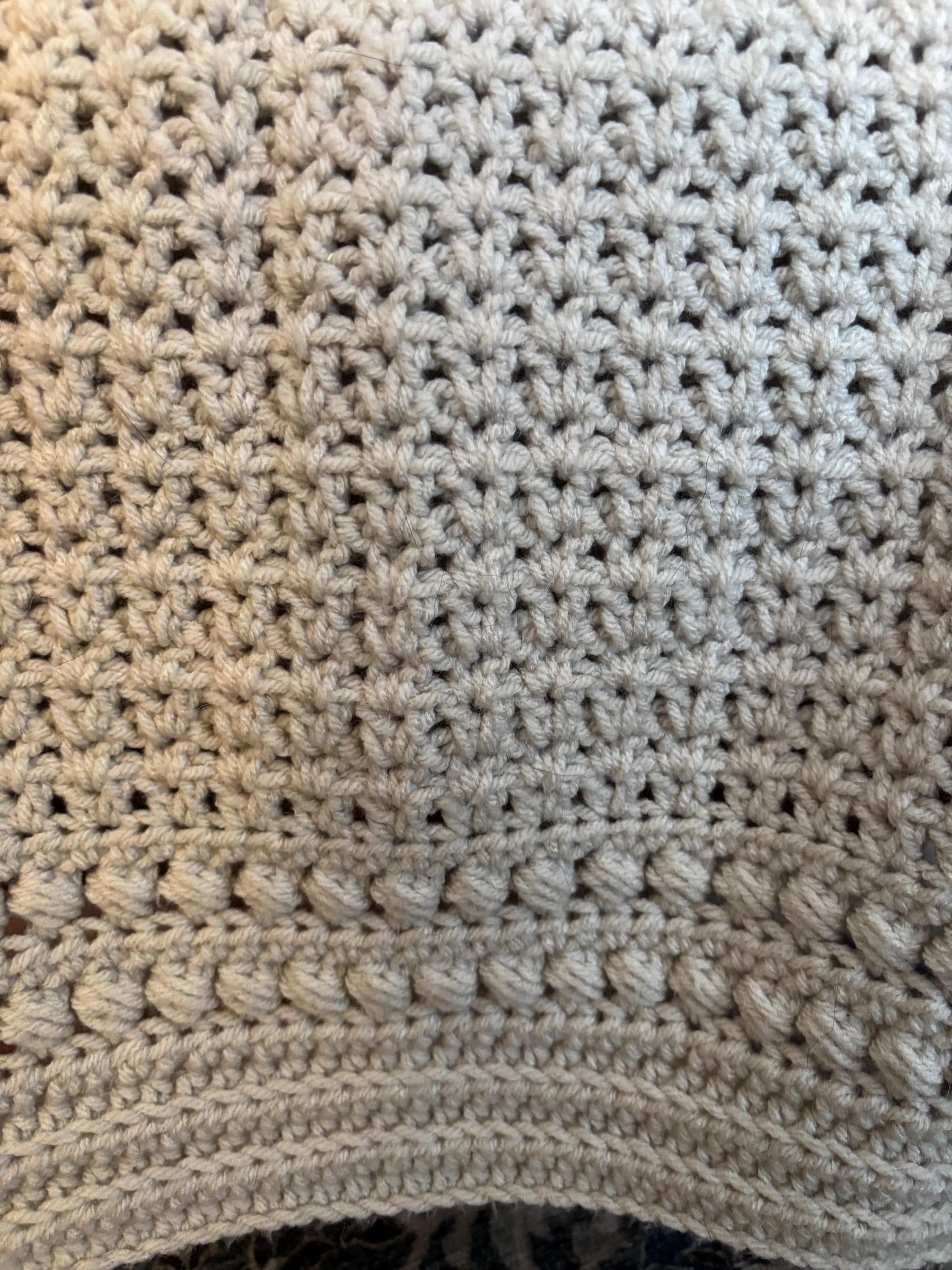Cream Crochet Throw Blanket - Pattern - Etsy