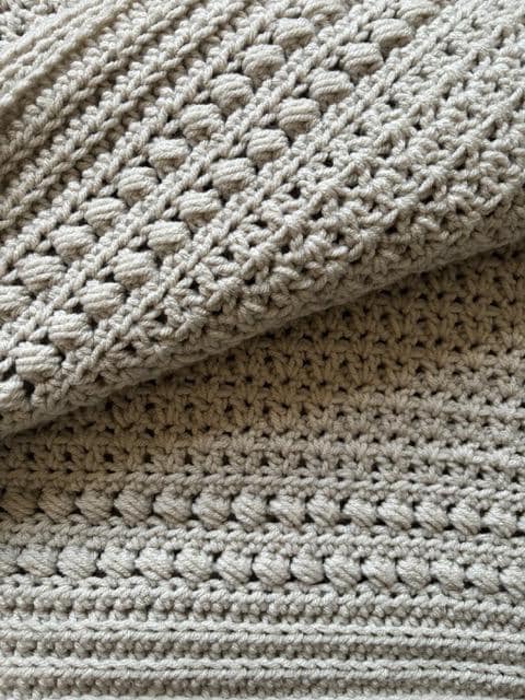 Cream Crochet Throw Blanket - Pattern - Etsy